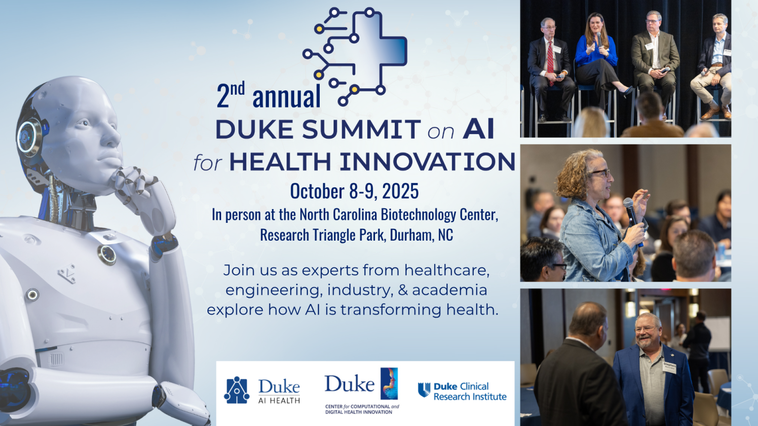 Registration Open for Duke Summit on AI for Health Innovation: October ...